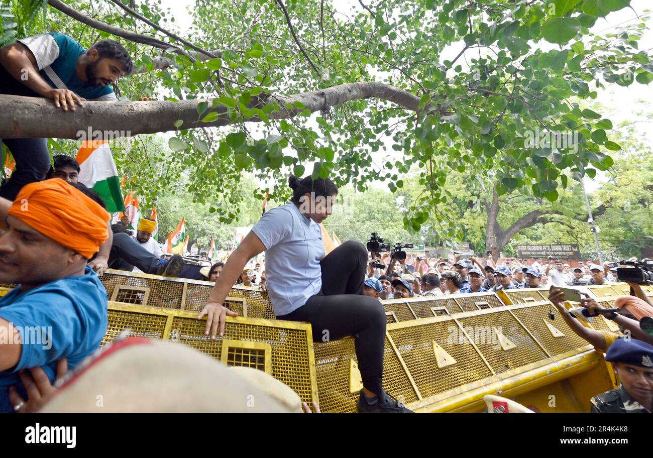 NEW DELHI, INDIA - MAY 28: Wrestler Sakshi Malik during wrestlers ...