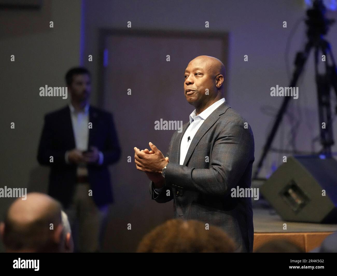 U.S. Sen. Tim Scott, R-S.C., speaks during a town hall for his ...