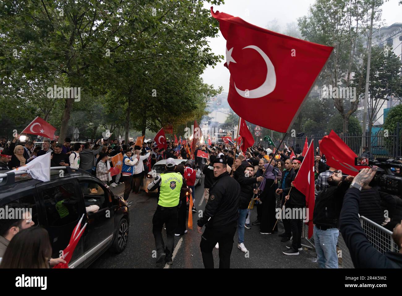 Istanbul, Turkey. 28th May, 2023. Supporters of the President Recep ...