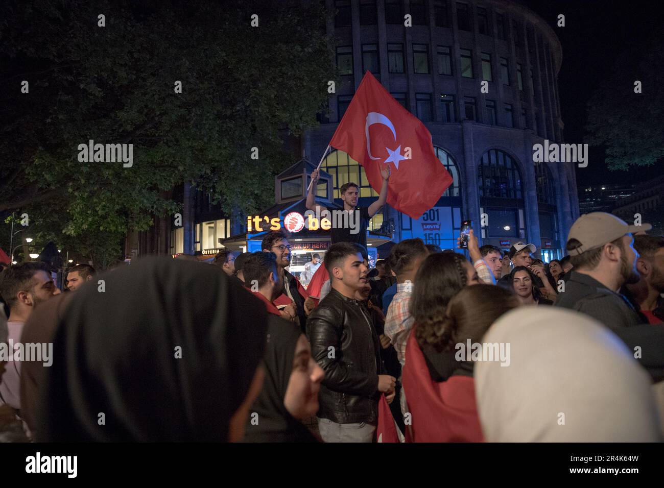 On May 28, 2023, Turkish people in Germany celebrated as Recep Tayyip ...