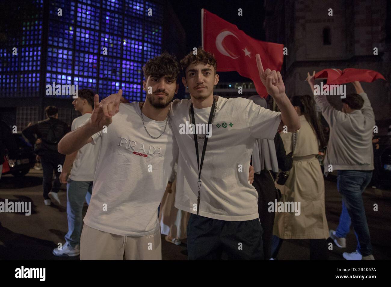 On May 28, 2023, Turkish people in Germany celebrated as Recep Tayyip ...