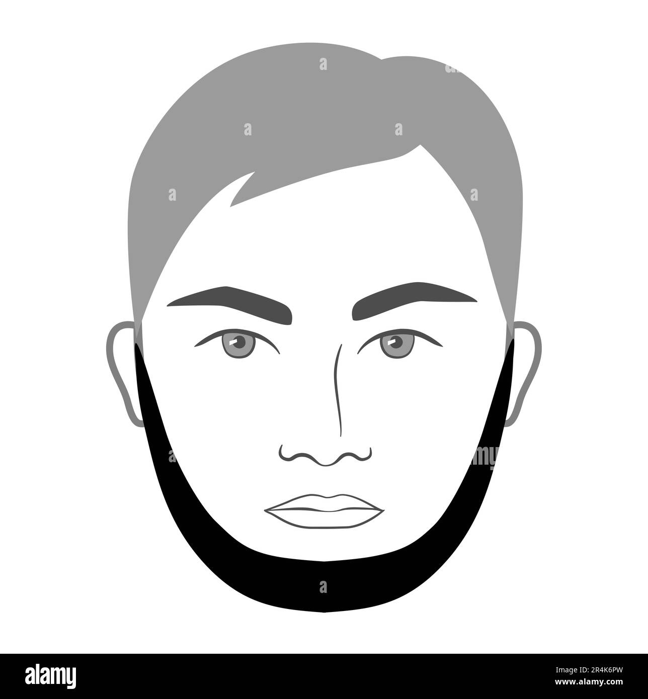 Long Chin Strap Beard style men in face illustration Facial hair ...