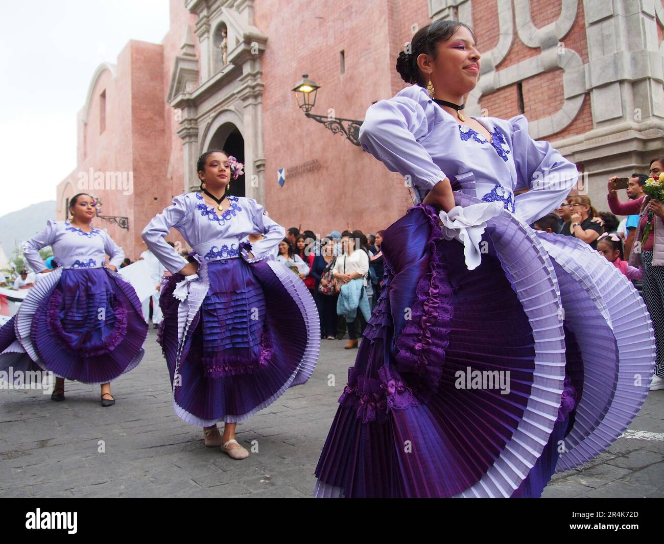 Lima, Peru. 28th May, 2023. Lima women in traditional costumes dancing ...