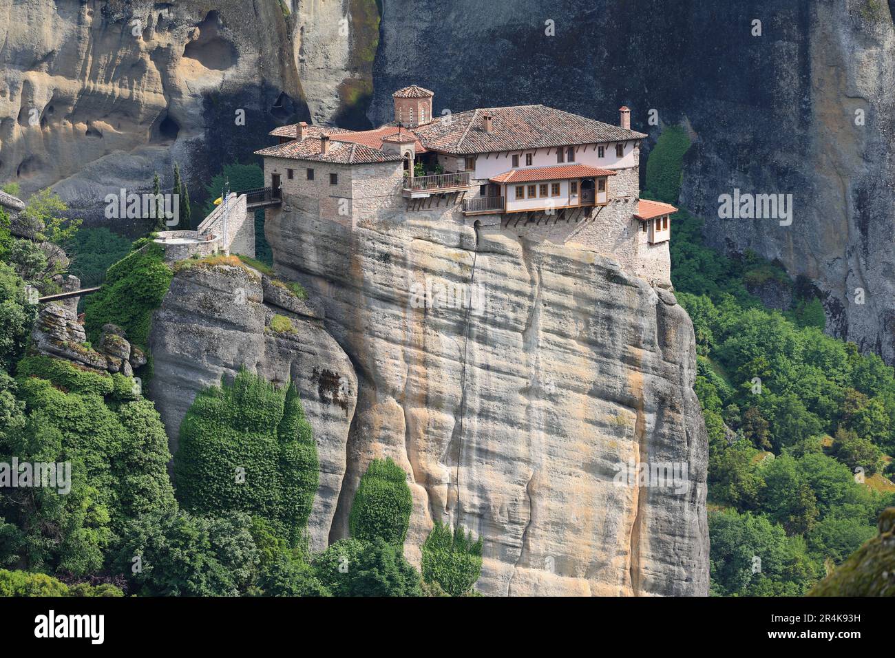 Meteora with Monastyr Rusanu at Meteora Stock Photo - Alamy