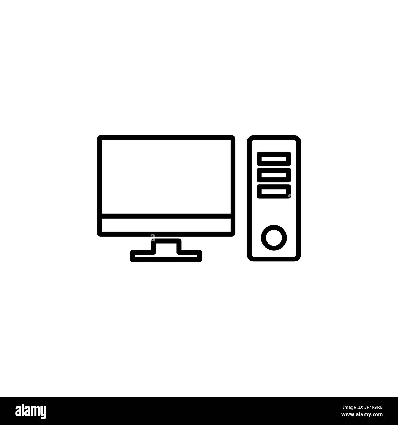 Computer icon vector. computer monitor icon vector Stock Vector Image ...