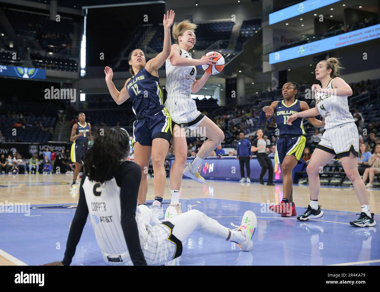 CHICAGO, IL - MAY 28: Chicago Sky forward Alanna Smith (8) grabs the ...