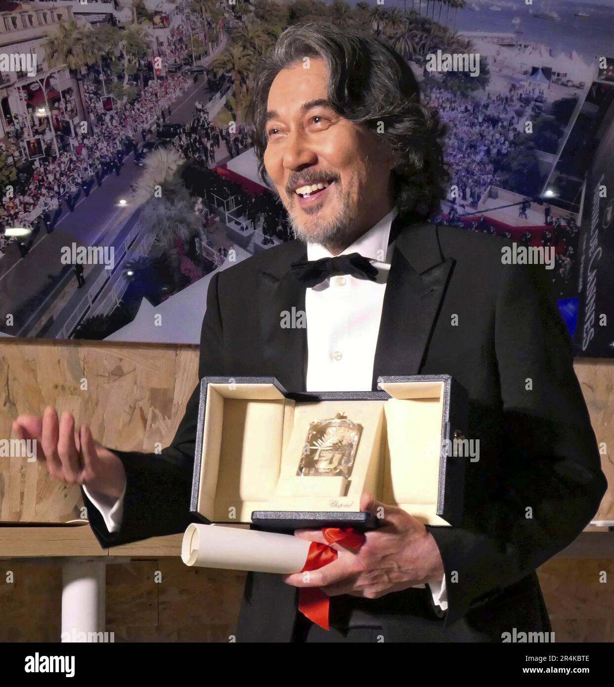 Japanese actor Koji Yakusho speaks to media after receiving the best ...