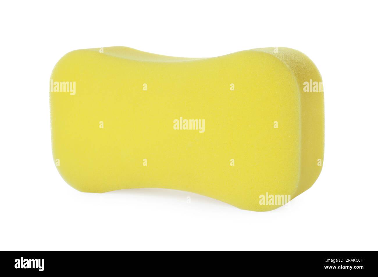 Yellow car wash sponge isolated on white Stock Photo - Alamy