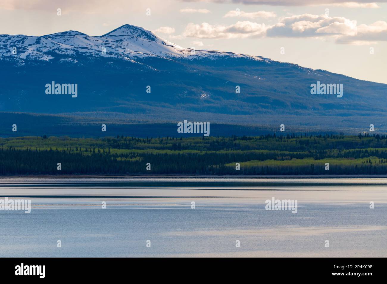 Spring time mountains views with snow capped mountains in Yukon ...