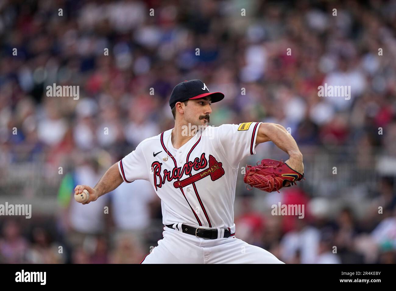 Atlanta Braves starting pitcher Spencer Strider delivers in the first ...