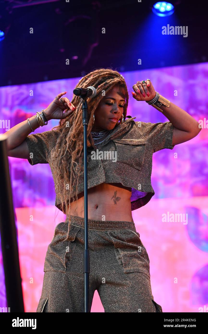London, UK. 28 May 2023. Kelis performs at the Cross The Tracks - Arena ...