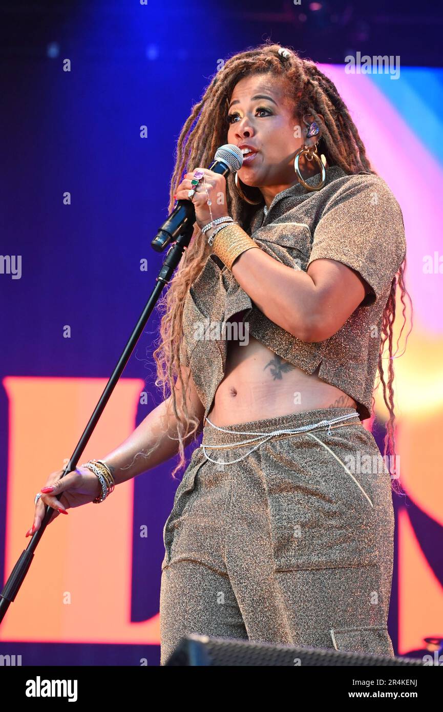 London, UK. 28 May 2023. Kelis performs at the Cross The Tracks - Arena ...