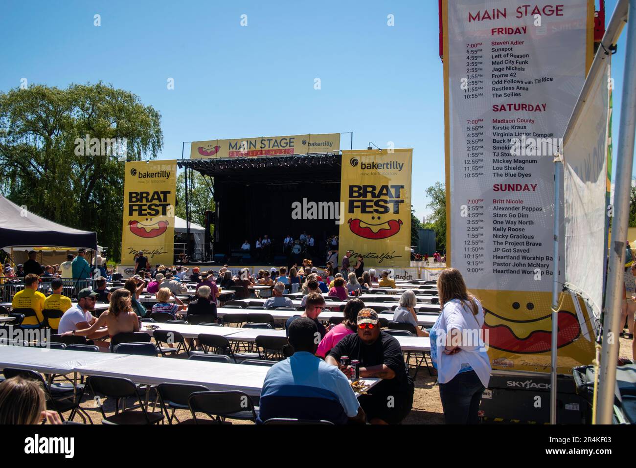 People enjoy the 2023 Bratfest, put on by Metcalfe Grocery, at the Dane ...