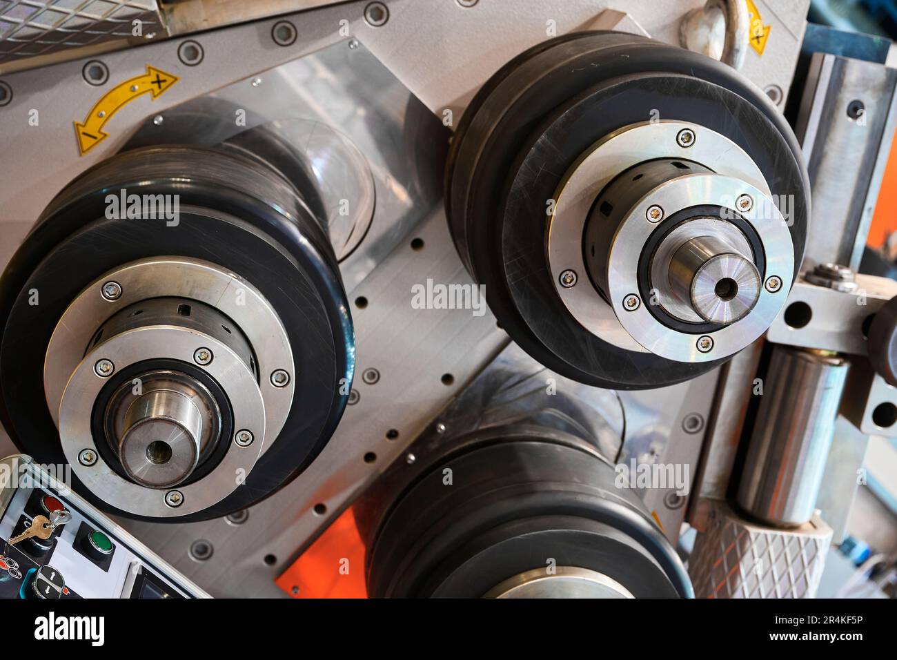 Machine tool with steel rollers at metalwork factory Stock Photo - Alamy