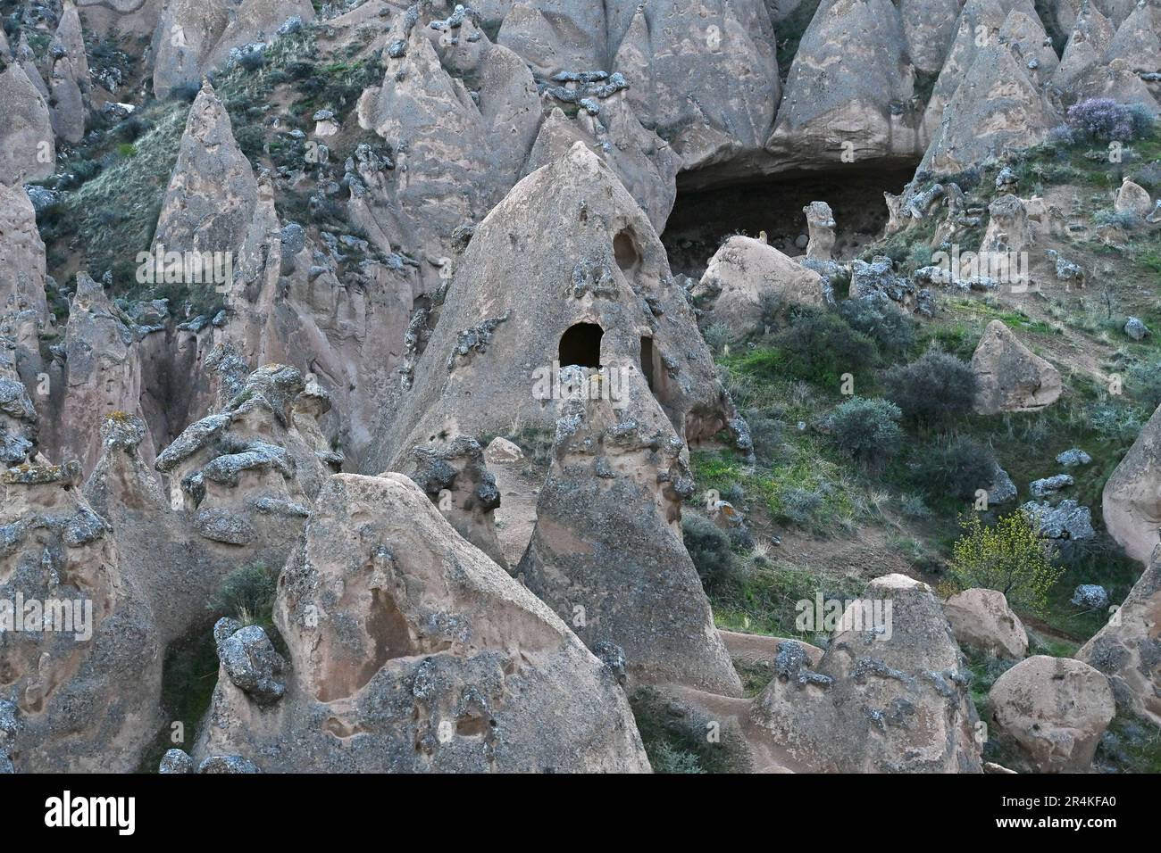 Rock-cut architecture, Zelve Open Air Museum, Capadoccia, Turkey Stock ...
