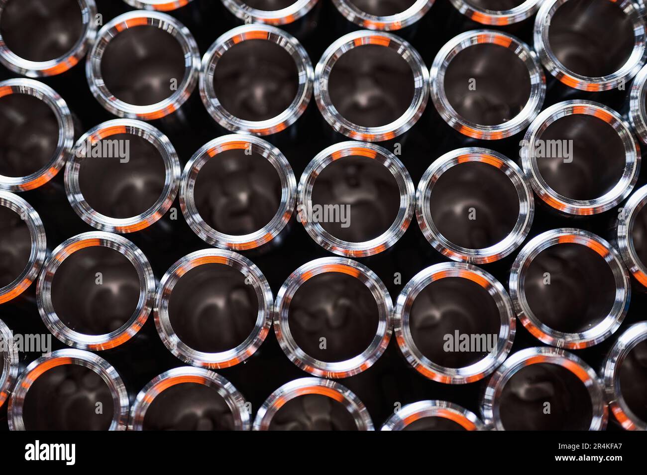 Pattern of metal hollow bars made with smart machines Stock Photo - Alamy
