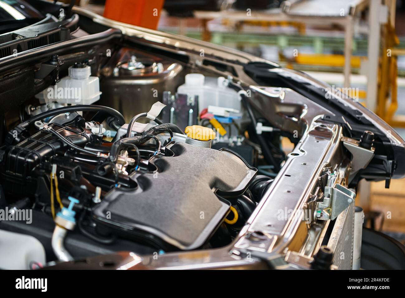 Open car compartment with different details in workshop Stock Photo - Alamy