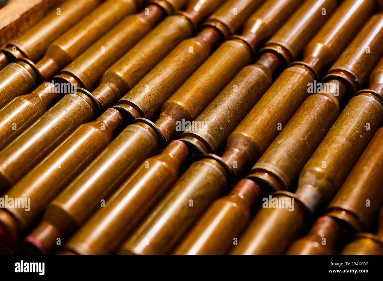 Shell casings ammunition production workshop Stock Photo - Alamy