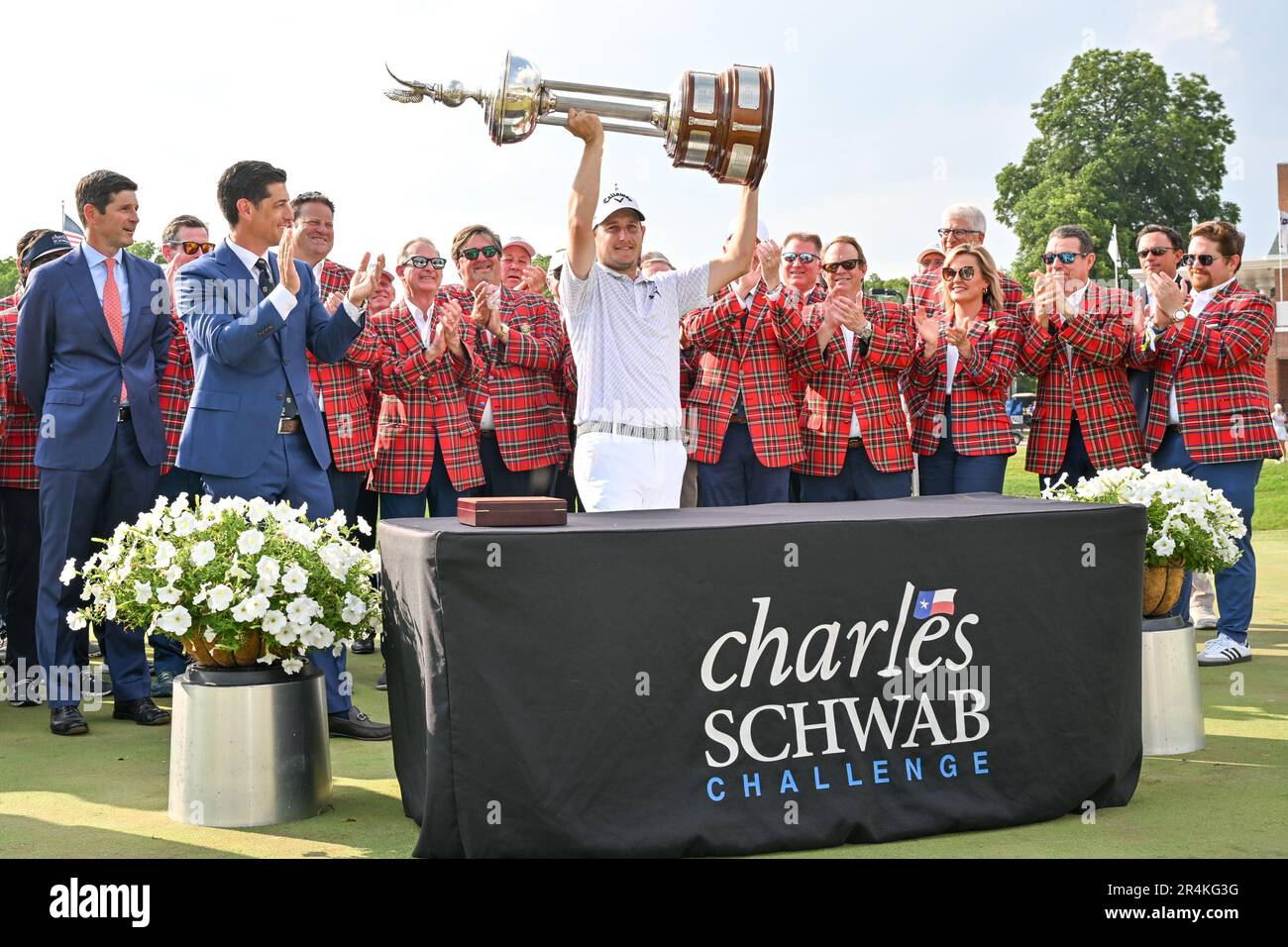 Fort Worth, TX, USA. 28th May, 2023. Emiliano Grillo holding the ...
