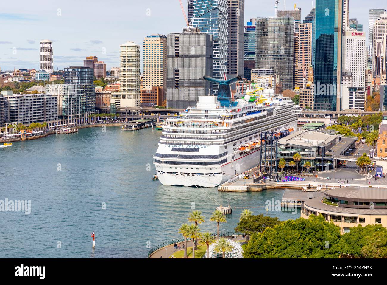Sydney Circular Quay high rise city centre buildings and cruise ship ...