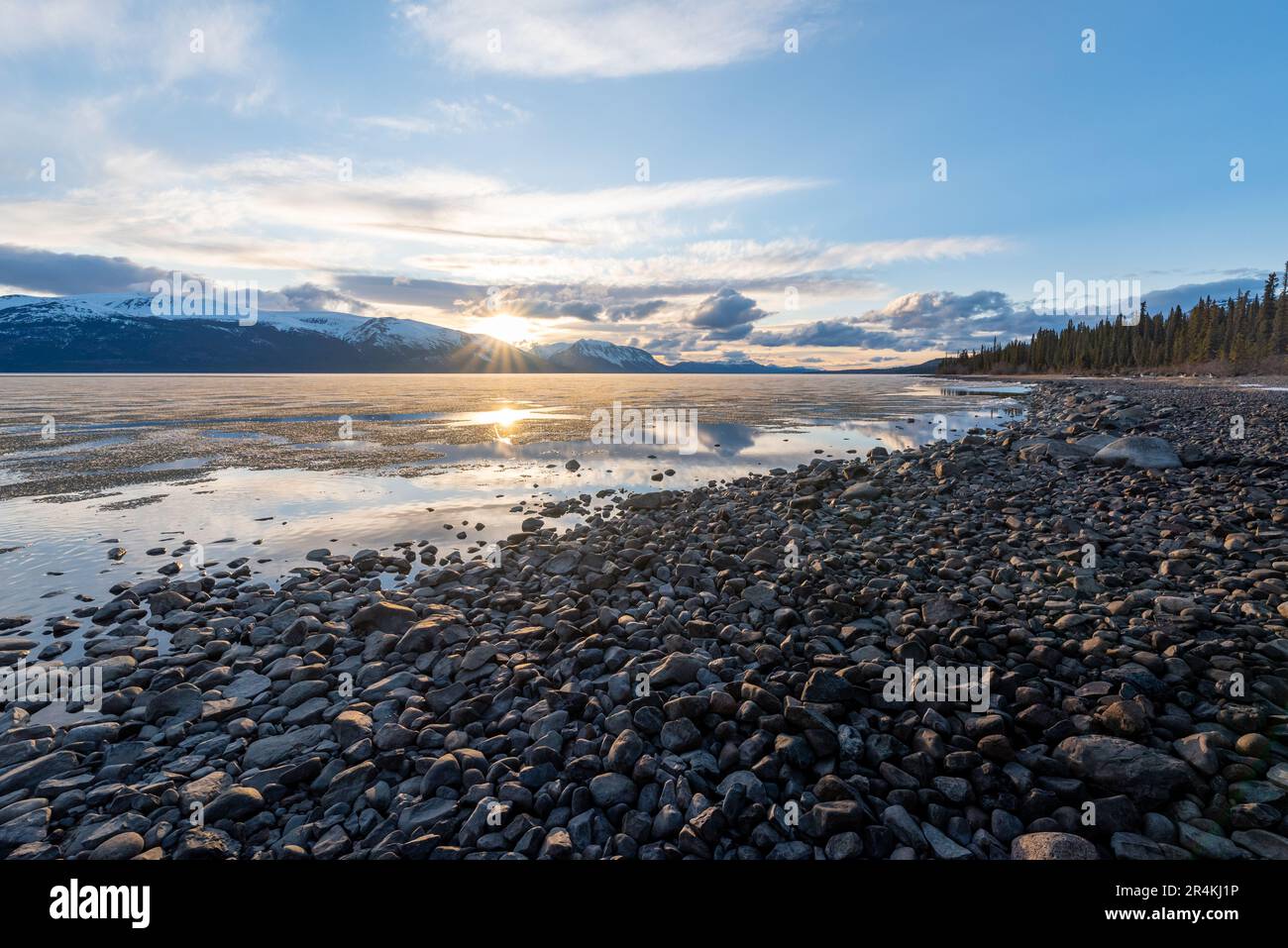 Stunning sunset views in British Columbia during spring time with sun ...