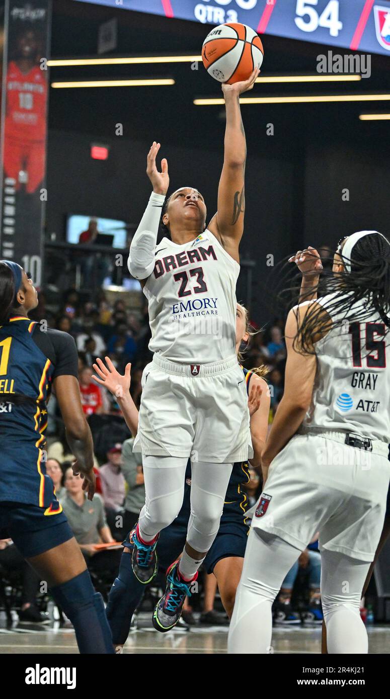 COLLEGE PARK, GA – MAY 28: Atlanta guard Asia Durr (23) drives to the ...