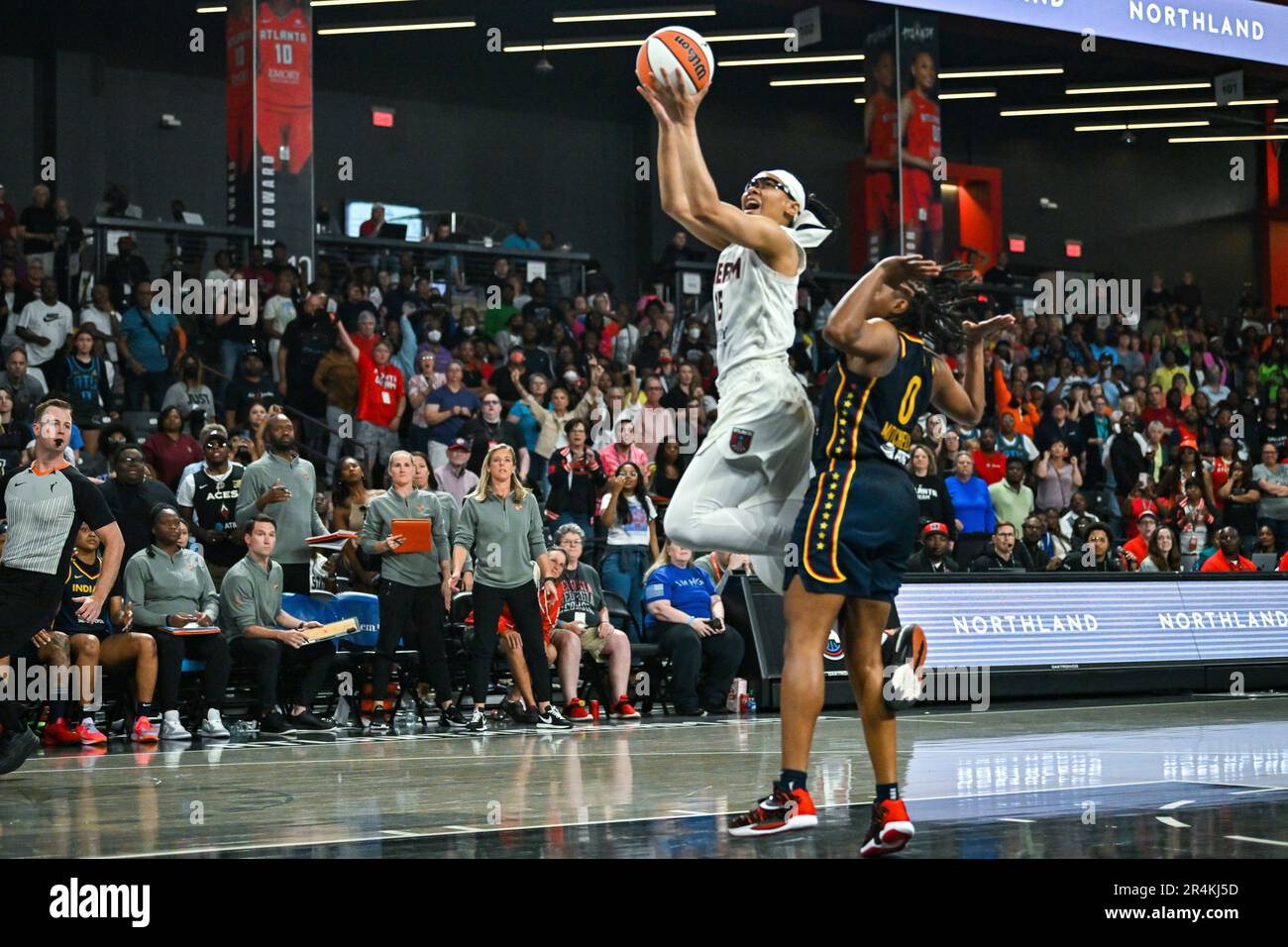 COLLEGE PARK, GA – MAY 28: Atlanta guard Allisha Gray (15) drives to ...