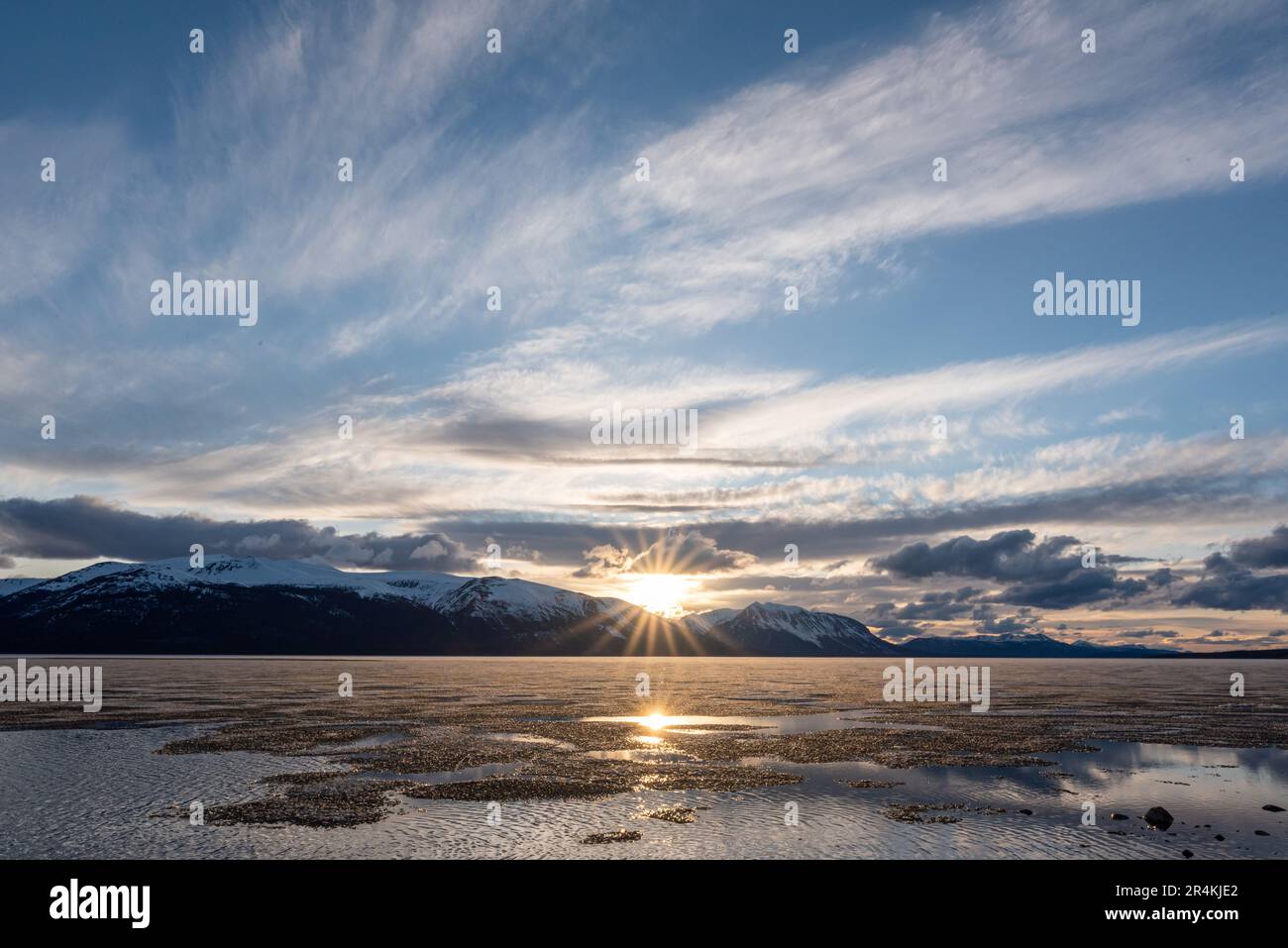 Stunning sunset views in British Columbia during spring time with sun ...