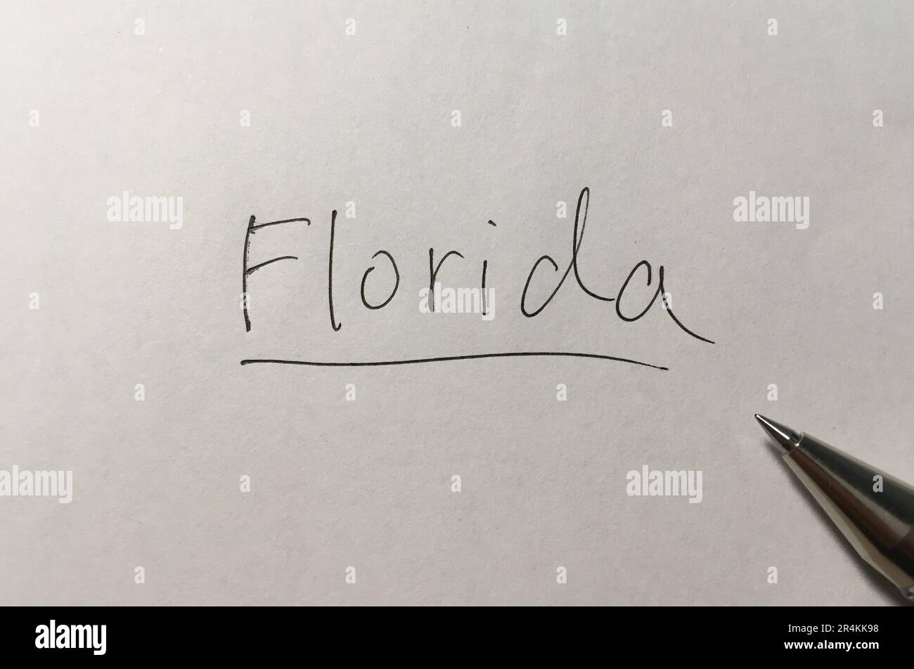 Florida concept word on paper background Stock Photo - Alamy