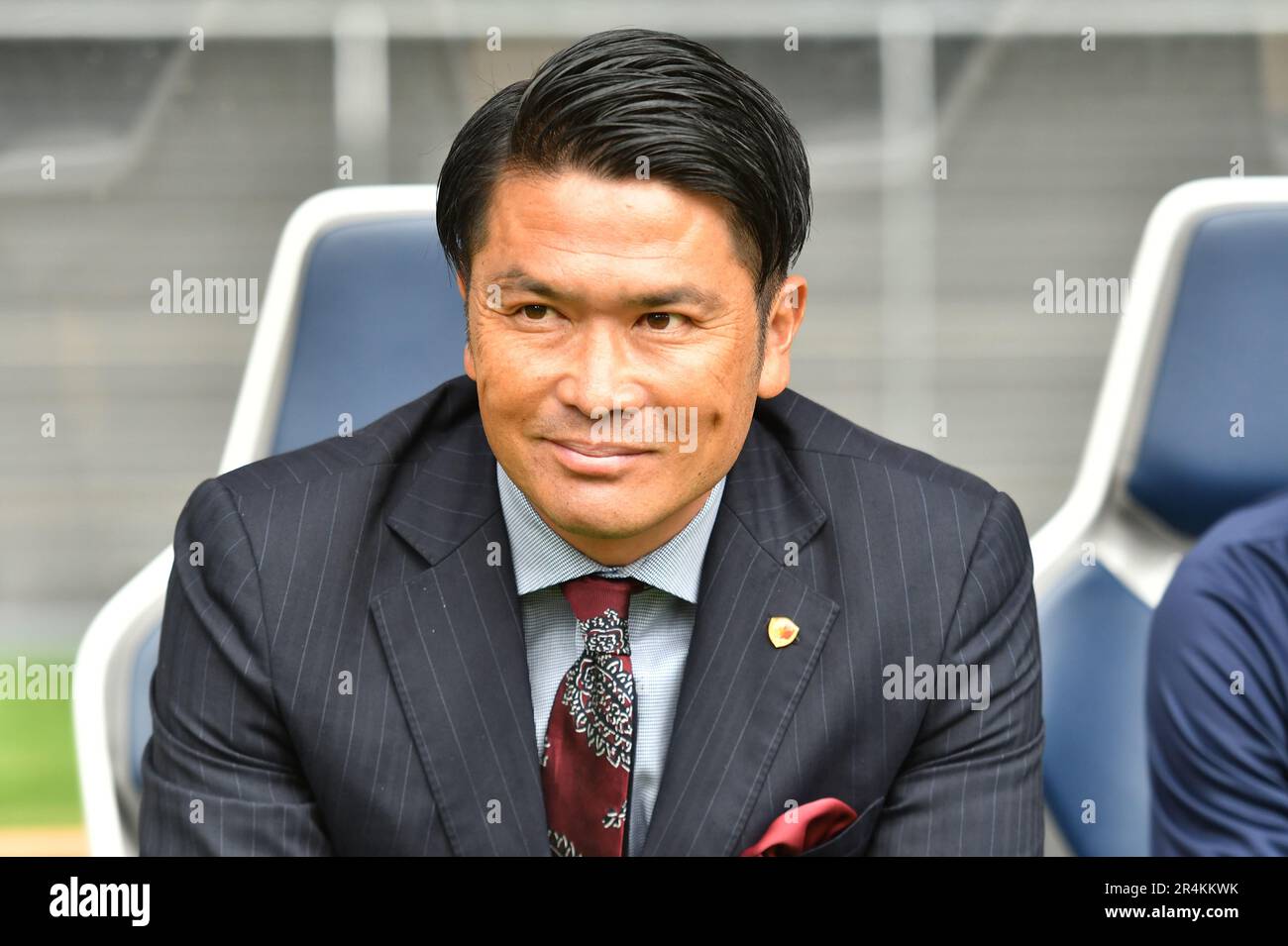 Tokyo, Japan. 14th May, 2023. Kashima Antlers head coach Daiki Iwamasa ...