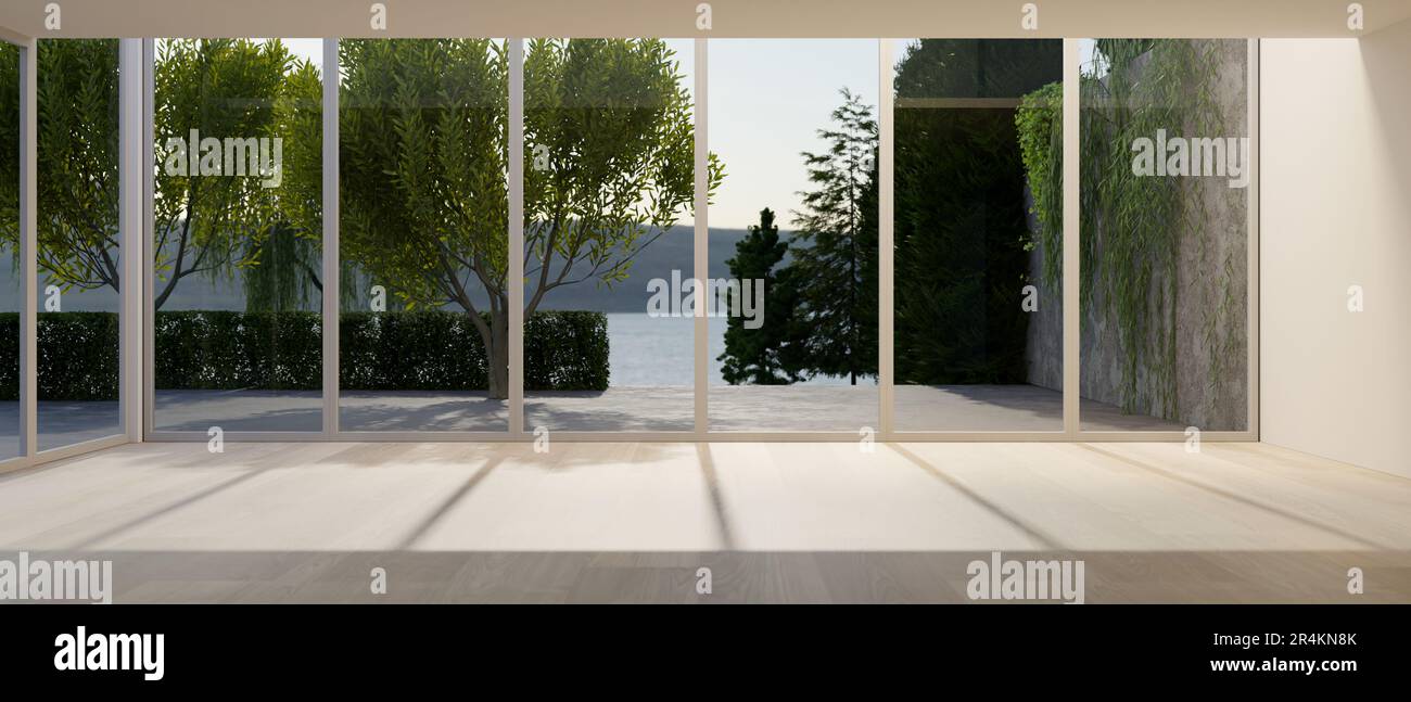 Interior design of a modern contemporary spacious empty lounge with ...