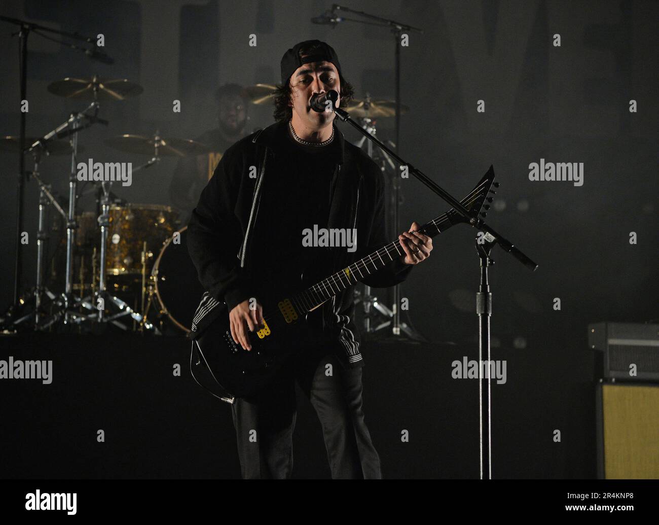 BOCA RATON - MAY 27: Vic Fuentes of Pierce the Veil performs during The ...