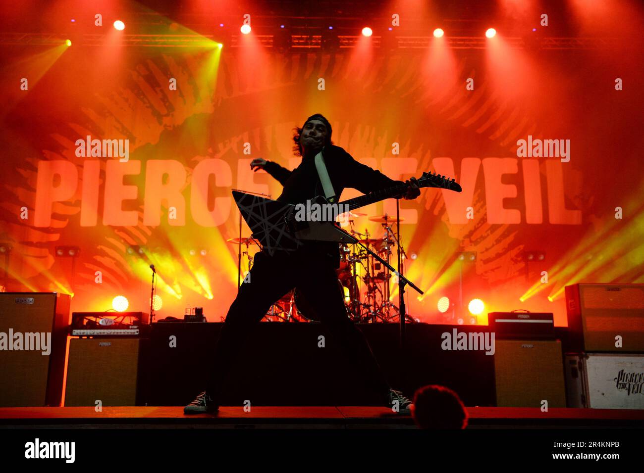 BOCA RATON - MAY 27: Vic Fuentes of Pierce the Veil performs during The ...