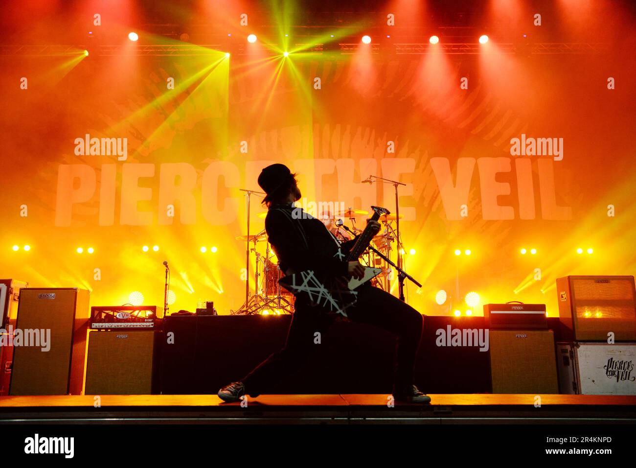 BOCA RATON - MAY 27: Vic Fuentes of Pierce the Veil performs during The ...