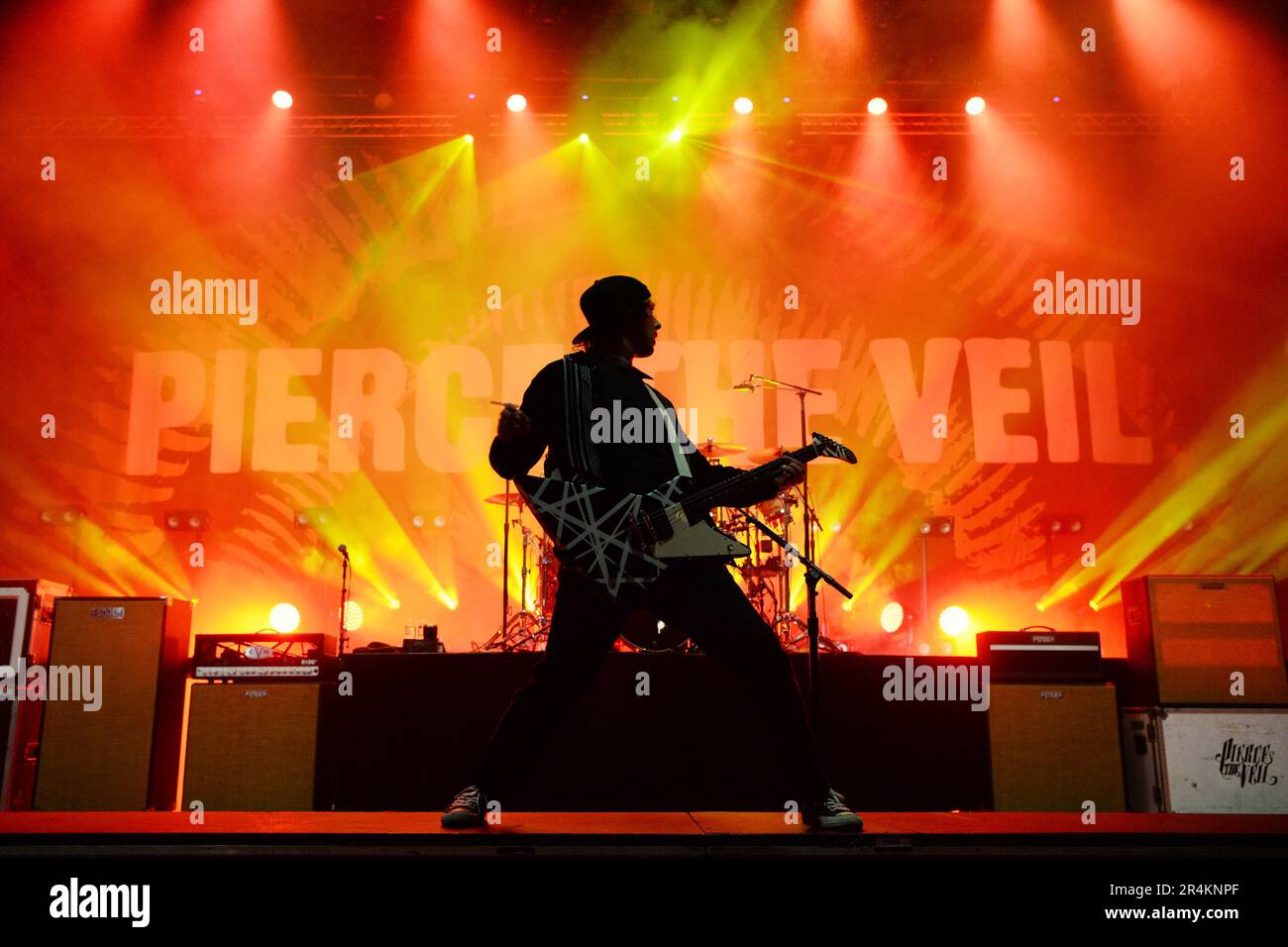 BOCA RATON - MAY 27: Vic Fuentes of Pierce the Veil performs during The ...