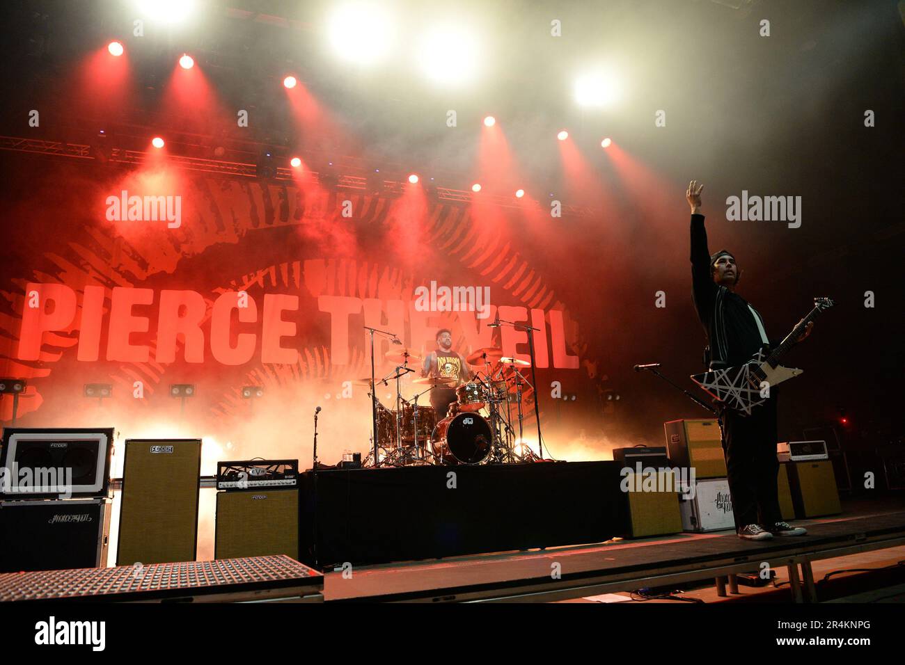 BOCA RATON - MAY 27: Vic Fuentes of Pierce the Veil performs during The ...