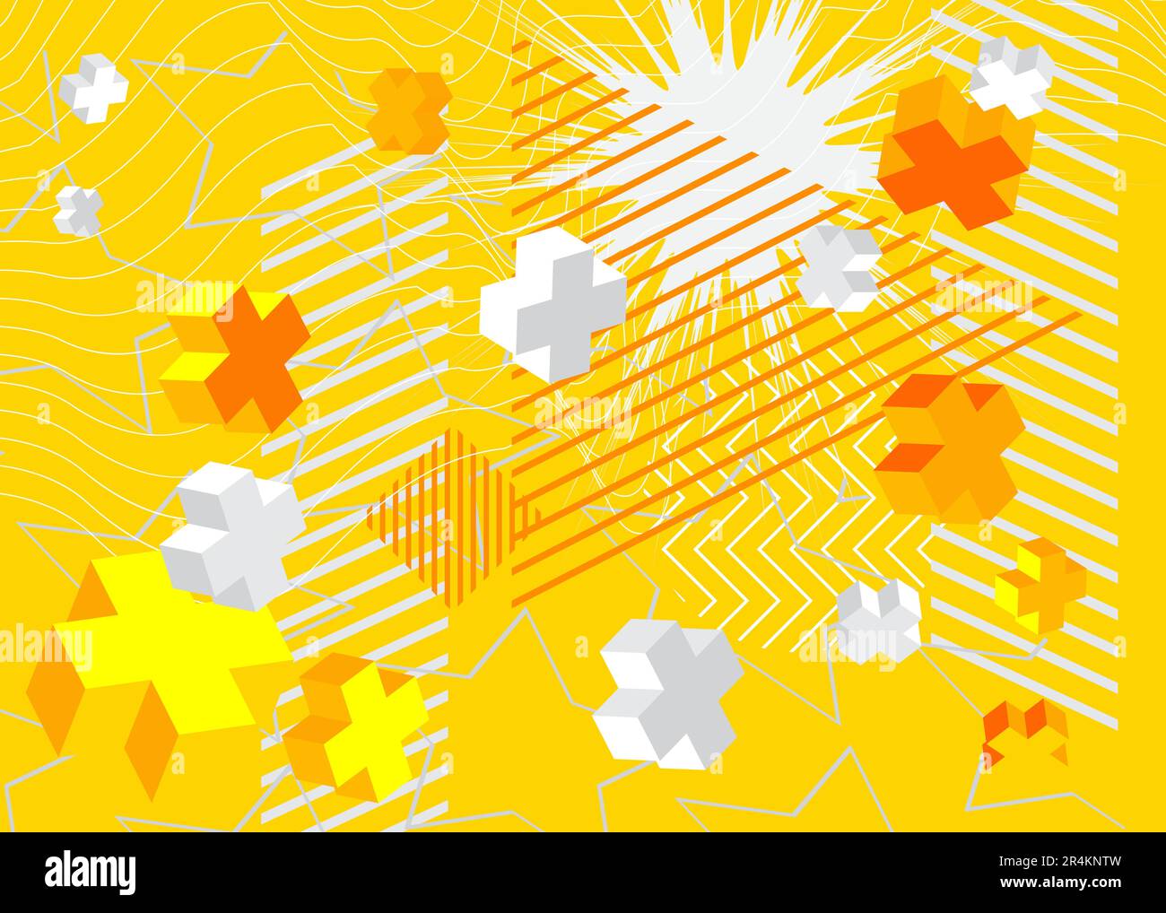 Random White, Gray and Orange, Yellow colored geometrical graphic ...