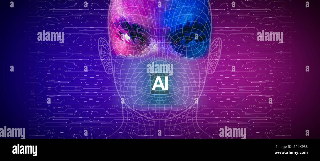 AI artificial intelligence concept, Close up of microprocessor with ...
