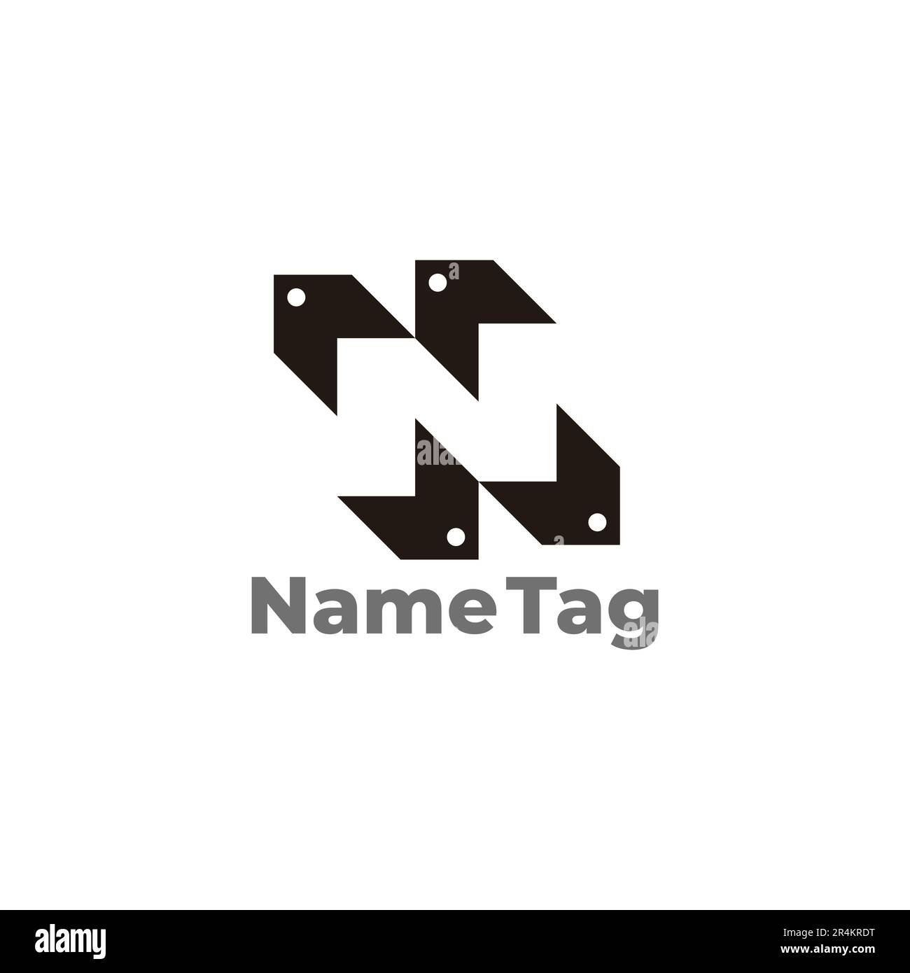 letter n name tag negative space logo vector Stock Vector Image & Art ...