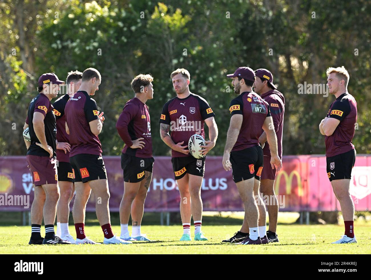 Gold Coast, Australia. 29th May, 2023. Reece Walsh and Cameron Munster ...