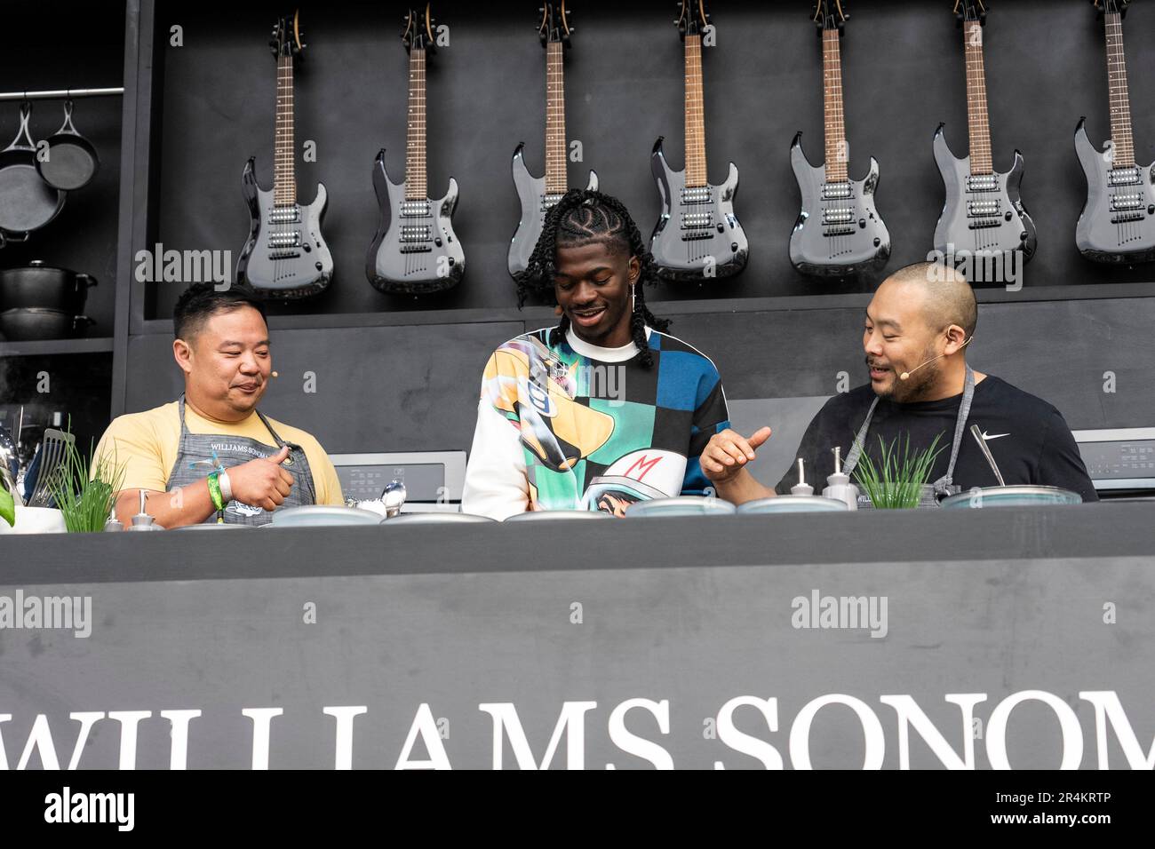 Chris Ying, left, Lil Nas X, and David Chang are seen day three of the ...