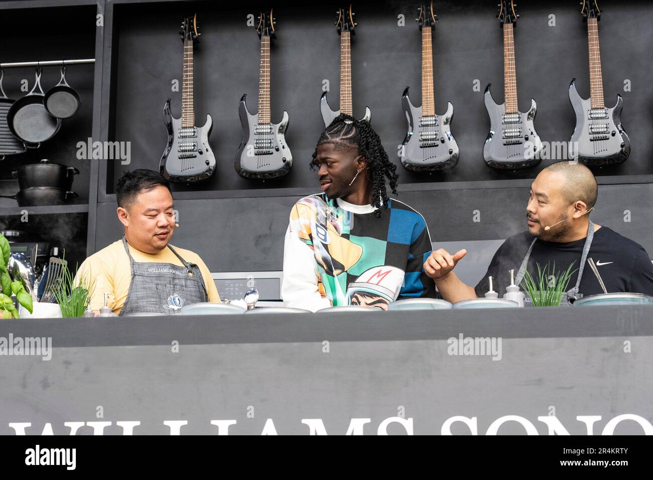 Chris Ying, left, Lil Nas X, and David Chang are seen day three of the ...