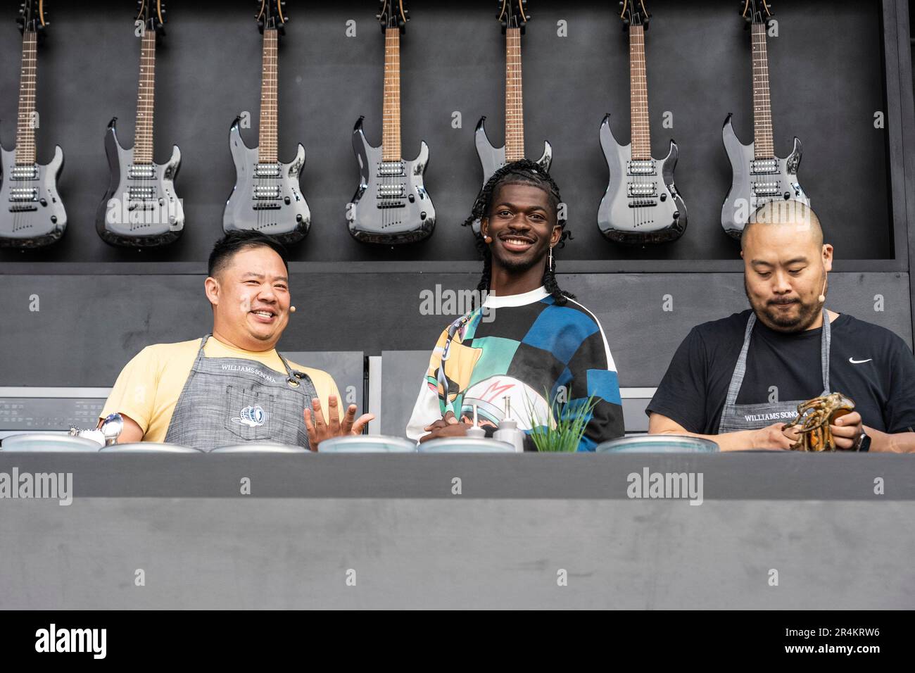 Chris Ying, left, Lil Nas X, and David Chang are seen day three of the ...