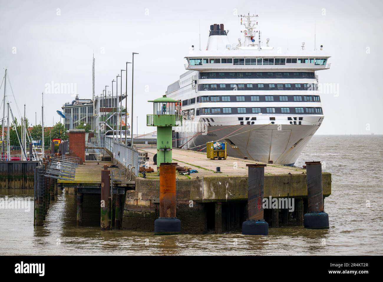 Cuxhaven, Germany. 24th May, 2023. The ship "Romantika" lies at the ...