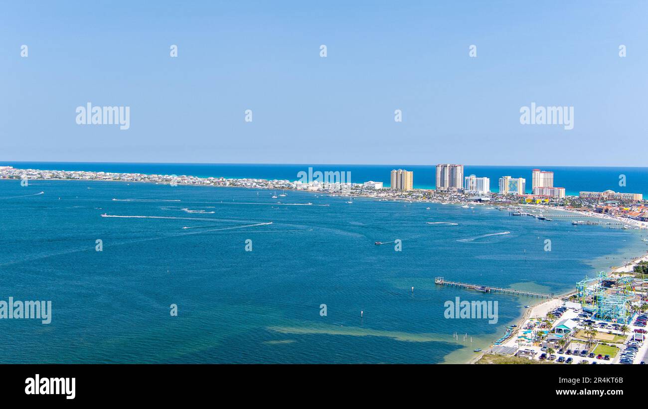 Aerial view of the beach at Pensacola, FL Stock Photo - Alamy