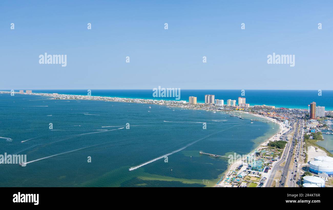 Aerial view of the beach at Pensacola, FL Stock Photo - Alamy