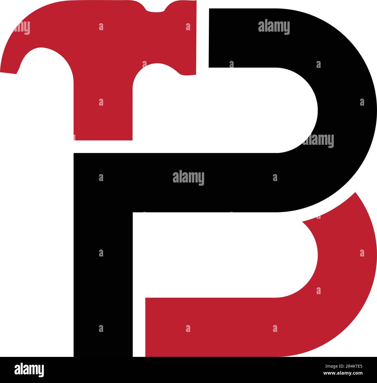 P, B letter and hemmer Icon combination construction logo design Stock ...