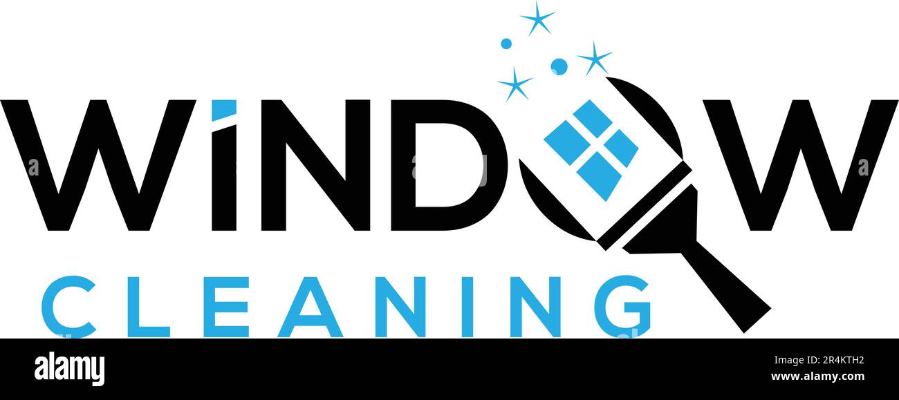 'Window Cleaning' text with creative Icon combination logo design Stock ...