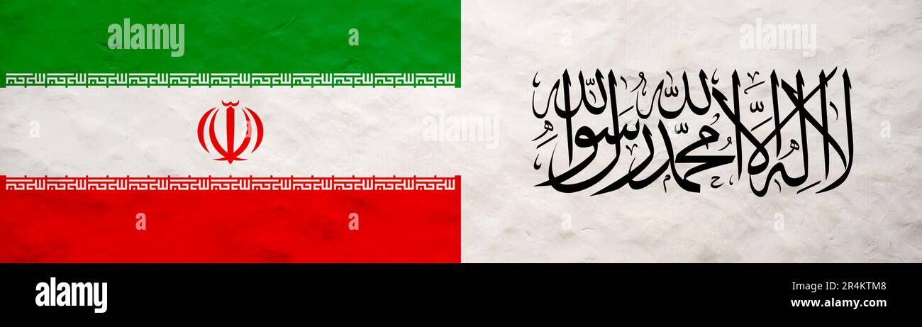 Taliban vs Iran flags Iran and Taliban conflict. Afghanistan and Iran ...
