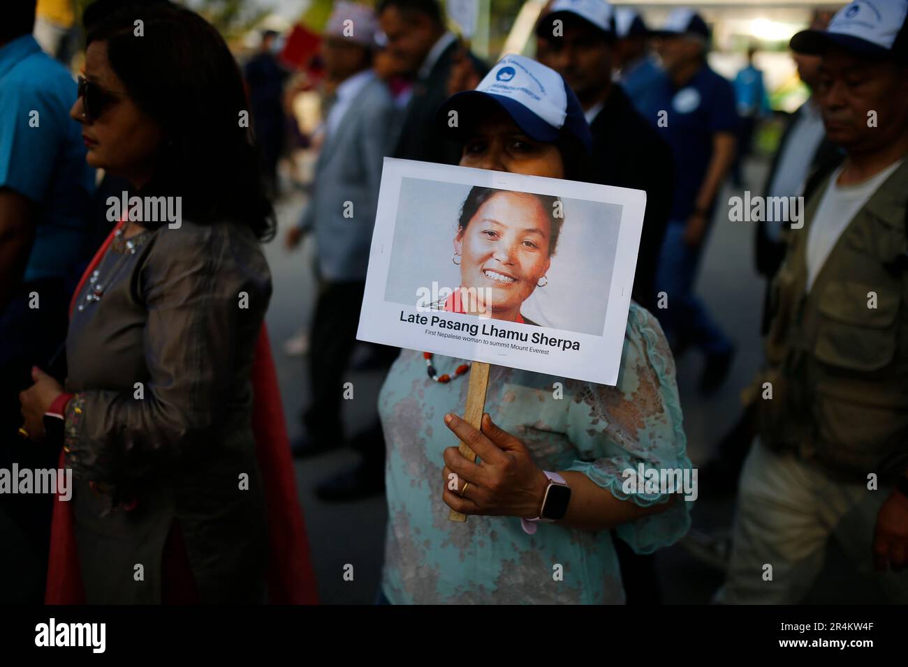 Kathmandu, Nepal. 29th May, 2023. People take part in a rally during an ...